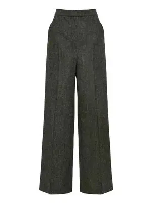 YVES SALOMON Flannel Tailored Trousers - Grey