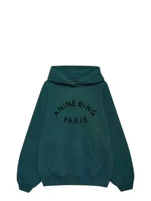 ANINE BING Harvey Hooded Sweatshirt Green