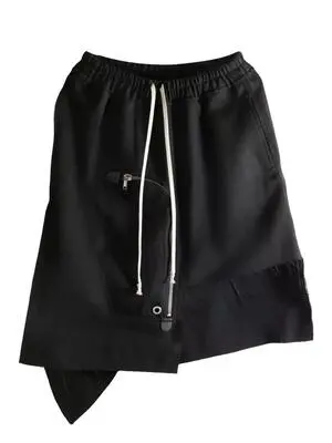 Rick Owens Dracca Drawstring Asymmetric Mini Skirt - Black
