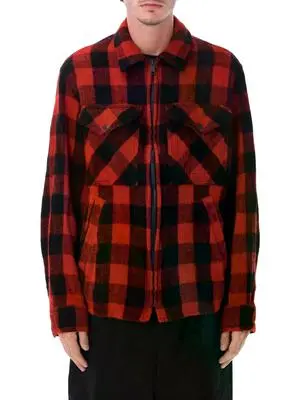 Junya Watanabe Checked Zip-up Jacket - Red