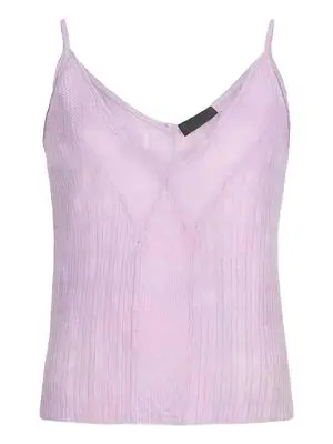 Liu Jo Lace Stitch V-neck Top - Pink