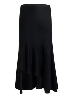 Khaite Miranda Asymmetric-hem Midi Skirt - Black