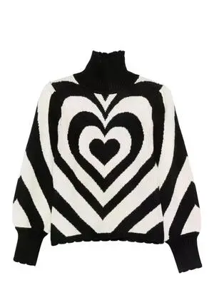 Farm Rio Heart Pattern Sweater - Black