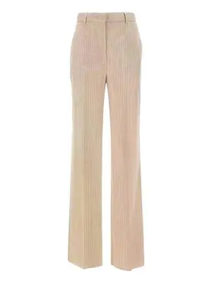 Max Mara Pinstripe Pleated Trousers - Neutrals