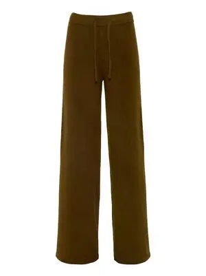 YVES SALOMON Knit Wide-leg Trousers - Green