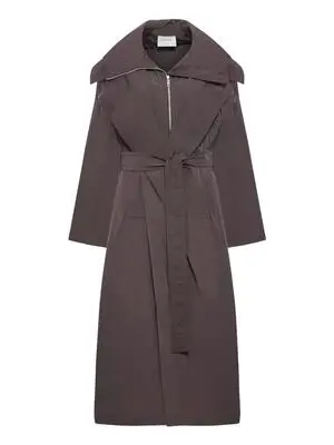 Sportmax Zip-up Belted Coat - Brown