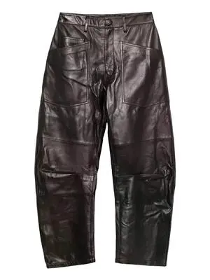 NILI LOTAN Leather Trousers - Brown