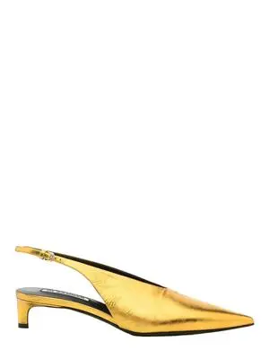 JIL SANDER 35mm Leather Slingback Pumps - Gold