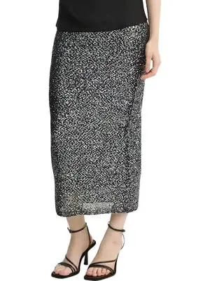 A.L.C. Lurex-knit Midi Skirt - Grey