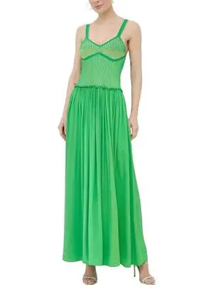 Beatrice B Knitted Bodice Maxi Dress - Green
