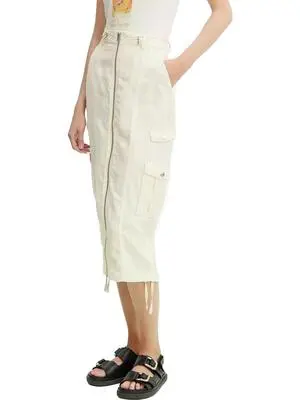 Guess Cargo Skirt With Zip-front - Neutrals