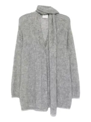 FORTE_FORTE Scarf Detailed Cardigan - Grey