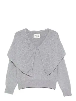 Tove Malia Wide-collar Jumper - Grey