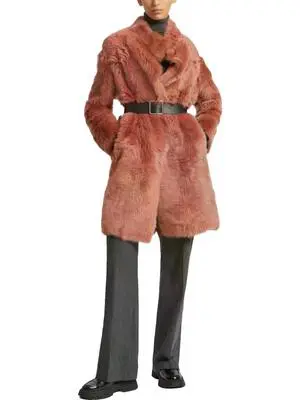 YVES SALOMON Lamb Fur Coat - Pink