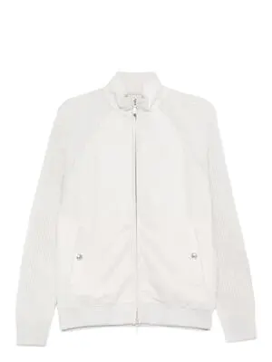 Eleventy Panelled Bomber Jacket - White