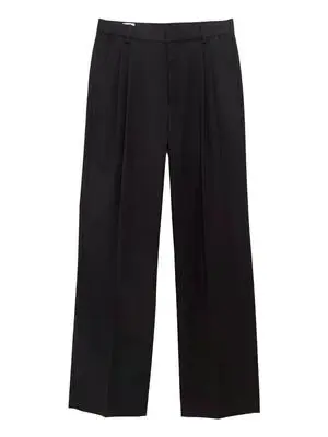Casablanca Pleated Wool Trousers - Black