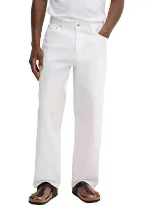 Rag & Bone Cotton Straight Leg Jeans - White