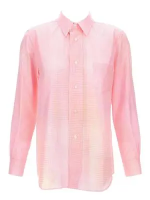 Comme Des Garçons Checked Long-sleeve Shirt - Pink
