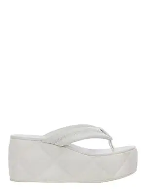 LE SILLA Quilted Platform Sandals - White