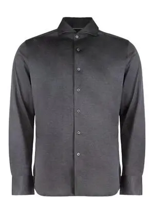 Canali Long-sleeve Cotton Shirt - Grey
