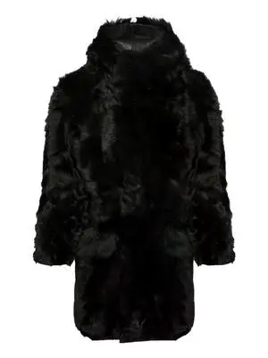 YVES SALOMON Toscana Lambskin Parka Coat - Black