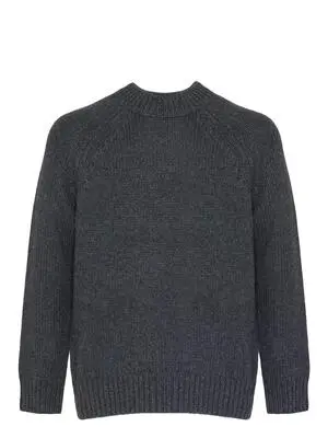 YVES SALOMON Crew-neck Long-sleeve Sweater - Grey
