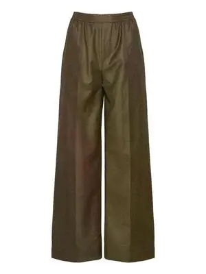 YVES SALOMON Elasticated Waistband Flannel Trousers
