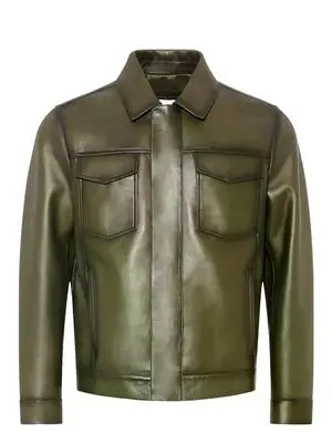YVES SALOMON Leather Jacket - Green