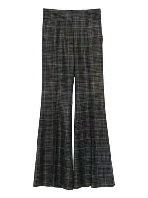 Gabriela Hearst Plaid Flared Trousers - Grey