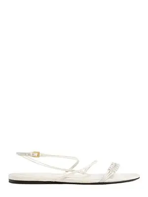 Khaite Bead-embellished Flat Sandals - White