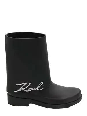 Karl Lagerfeld Logo Lettering Rain Boots - Black