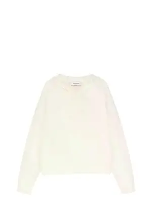 YVES SALOMON Hooded Pocket Sweater - White