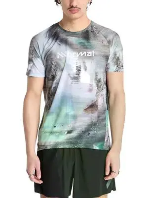 NNORMAL Abstract-print Raglan-sleeve T-shirt - Grey