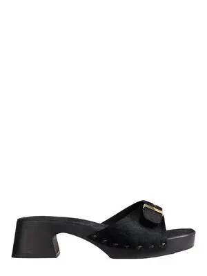 Khaite Britt Haircalf Clog Mules - Black