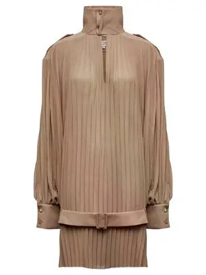 MAISON MARGIELA Pleated High-neck Dress - Neutrals