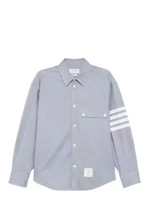 Thom Browne 4-bar Flannel Shirt - Blue