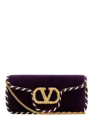 Valentino Garavani Locò Velvet Clutch - Purple