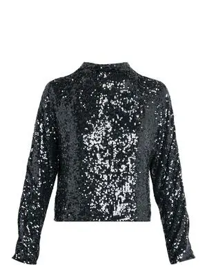Lapointe Sequined Long-sleeve Blouse - Green