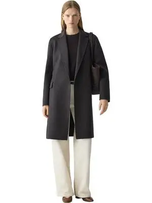 Theory Belted Double-face Wool-cashmere Coat - Hickory Melange