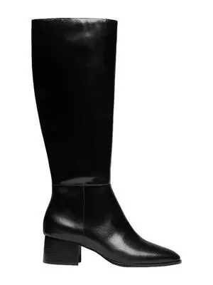 REFORMATION Gilly Knee High Leather Boots - Black