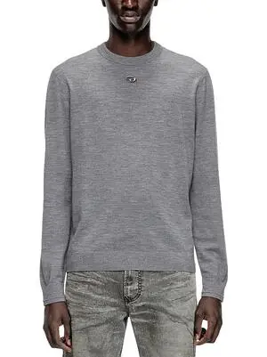 DIESEL Valiam Crewneck Wool Sweater - Melange Grey