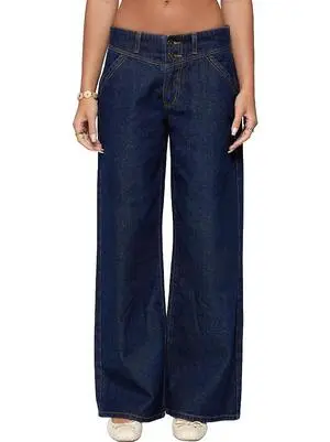 EDIKTED Meredith Low Rise Jeans - Blue