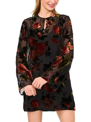 Ted Baker London Bellasia Velvet Burnout Dress - Rich Black