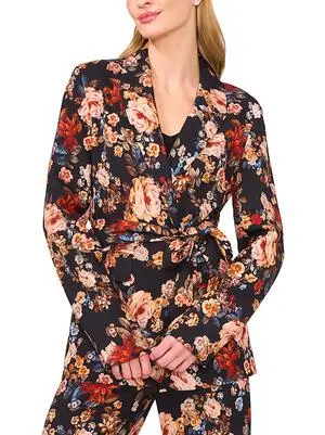 Ted Baker London Single Breasted Floral Blazer - Rich Black