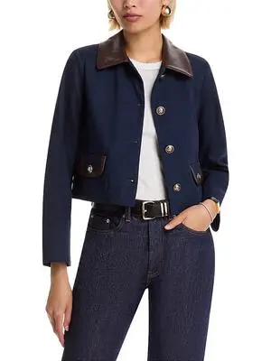 French Connection Contrast Trim Boxy Jacket - Marine