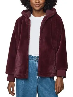 Splendid Faux Fur Zip-up Jacket - Rosewood