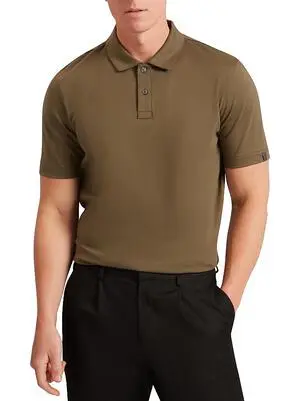 Ted Baker London Connall Short Sleeve Soft Touch Cotton Polo - Khaki