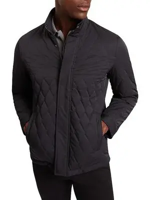 Ted Baker London Regular Fit Diamond Quilted Coat - Navy