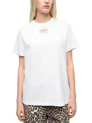 GANNI Basic Collage Jersey Tee - Bright White