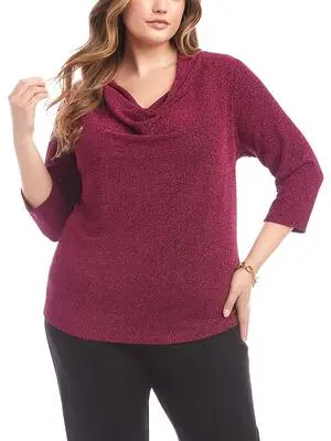 Karen Kane Drape Front Top - Magenta